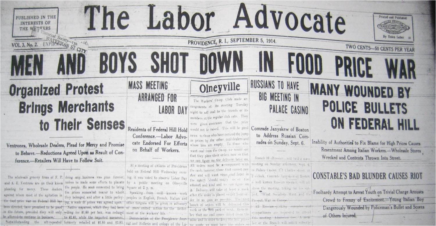 The Providence Macaroni Riots of 1914 - Online Review of Rhode Island ...